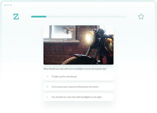 FREE 2026 Motorcycle Permit Practice Test | Zutobi Drivers Ed