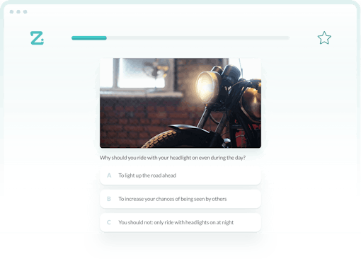 FREE 2024 Motorcycle Permit Practice Test | Zutobi Drivers Ed